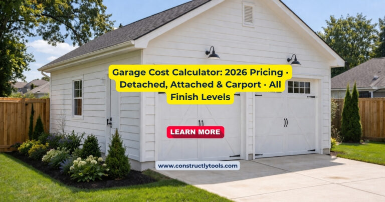 Garage Cost Calculator (2026) – Estimate Building Cost Instantly