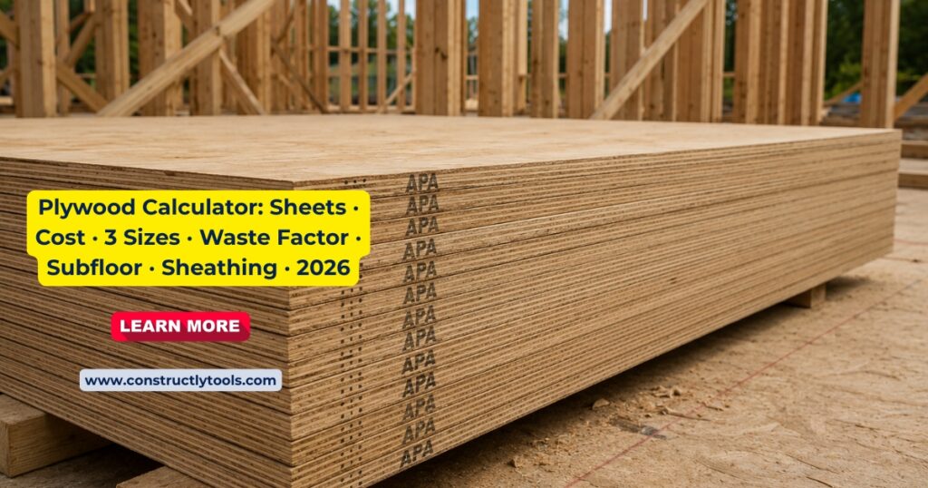 Plywood Calculator (Sheets, Area & Cost) – Free Tool (2026)