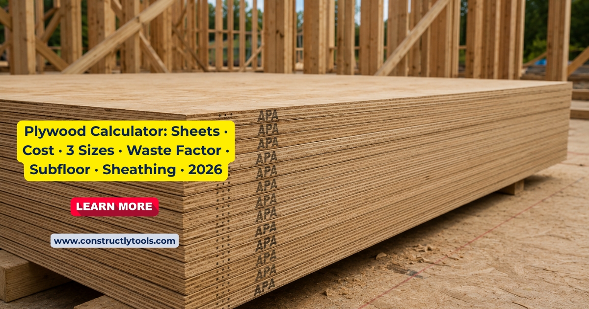 Plywood Calculator (Sheets, Area & Cost) – Free Tool (2026)